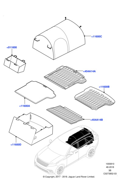 Range Rover Loadspace Rubber Mat, Pre 21MY | Land Rover Accessories