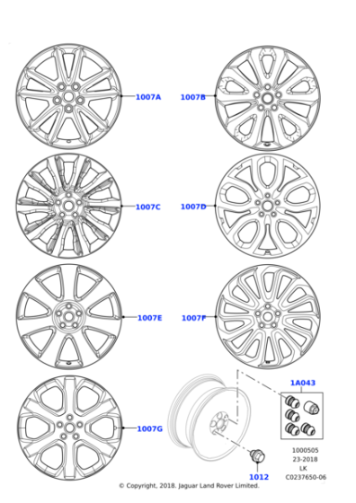 Alloy Wheel - 21" Style 1001, 10 spoke, Silver | Land Rover Accessories