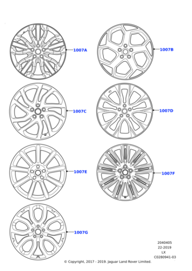 Alloy Wheel - 21" Style 5085, 5 split-spoke, Silver | Land Rover ...